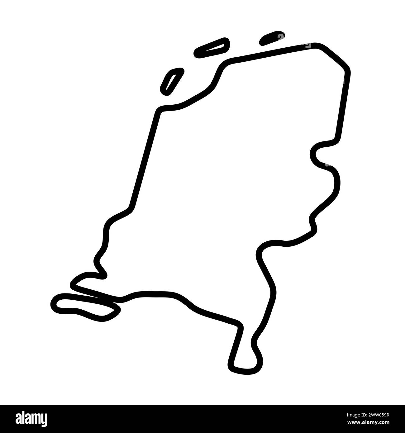 Netherlands Map Outline Map Of Netherlands, Filled With A Linear