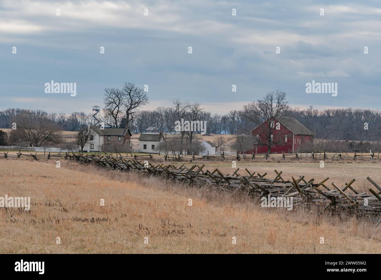 Gettysburg Farms on a Blustery March Afternoon, Pennsylvania USA Stock ...