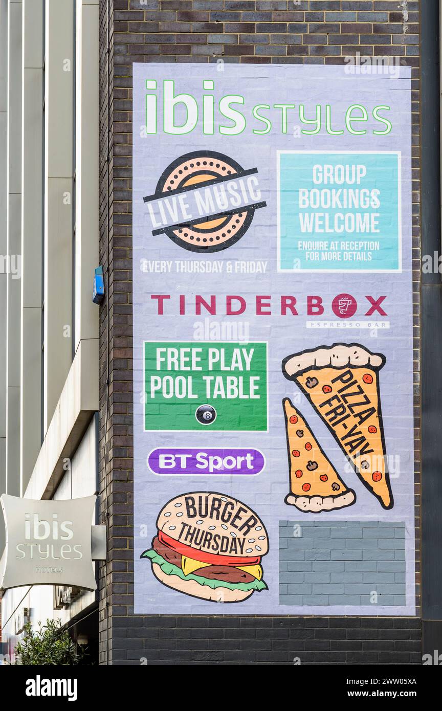 Ibis Styles Hotel sign, Waterloo Street, Glasgow, Scotland, UK, Europe ...