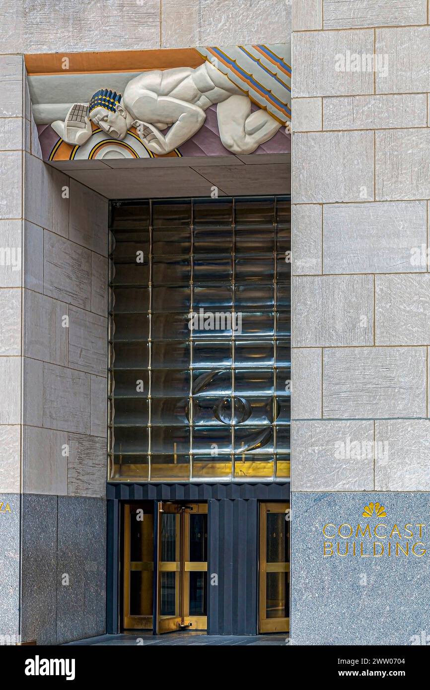 NEW YORK,USA-MARCH 6,2020: Entrance to the Top of the Rock building ...