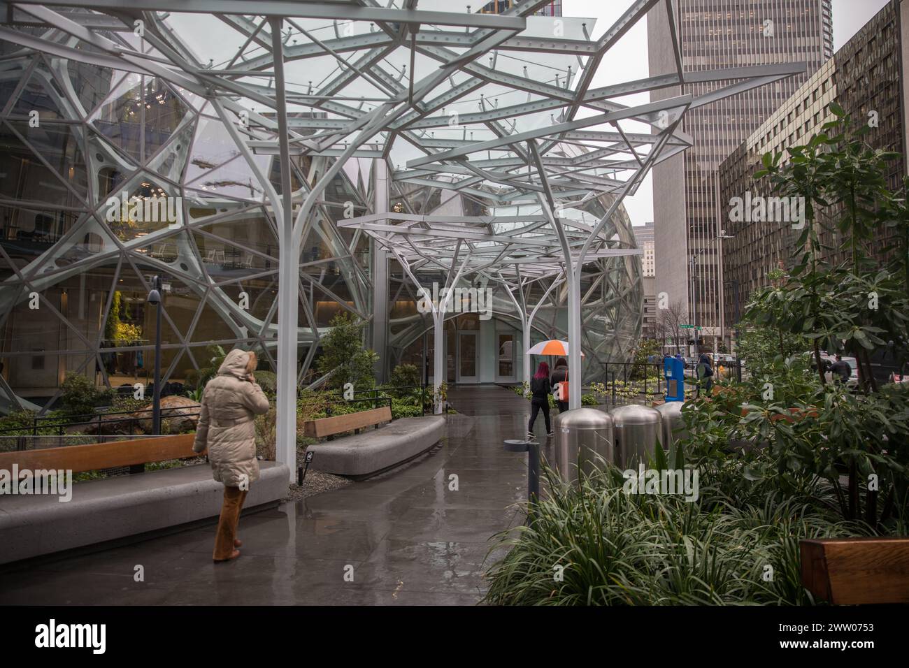 Amazon Spheres in Seattle Washington Stock Photo - Alamy