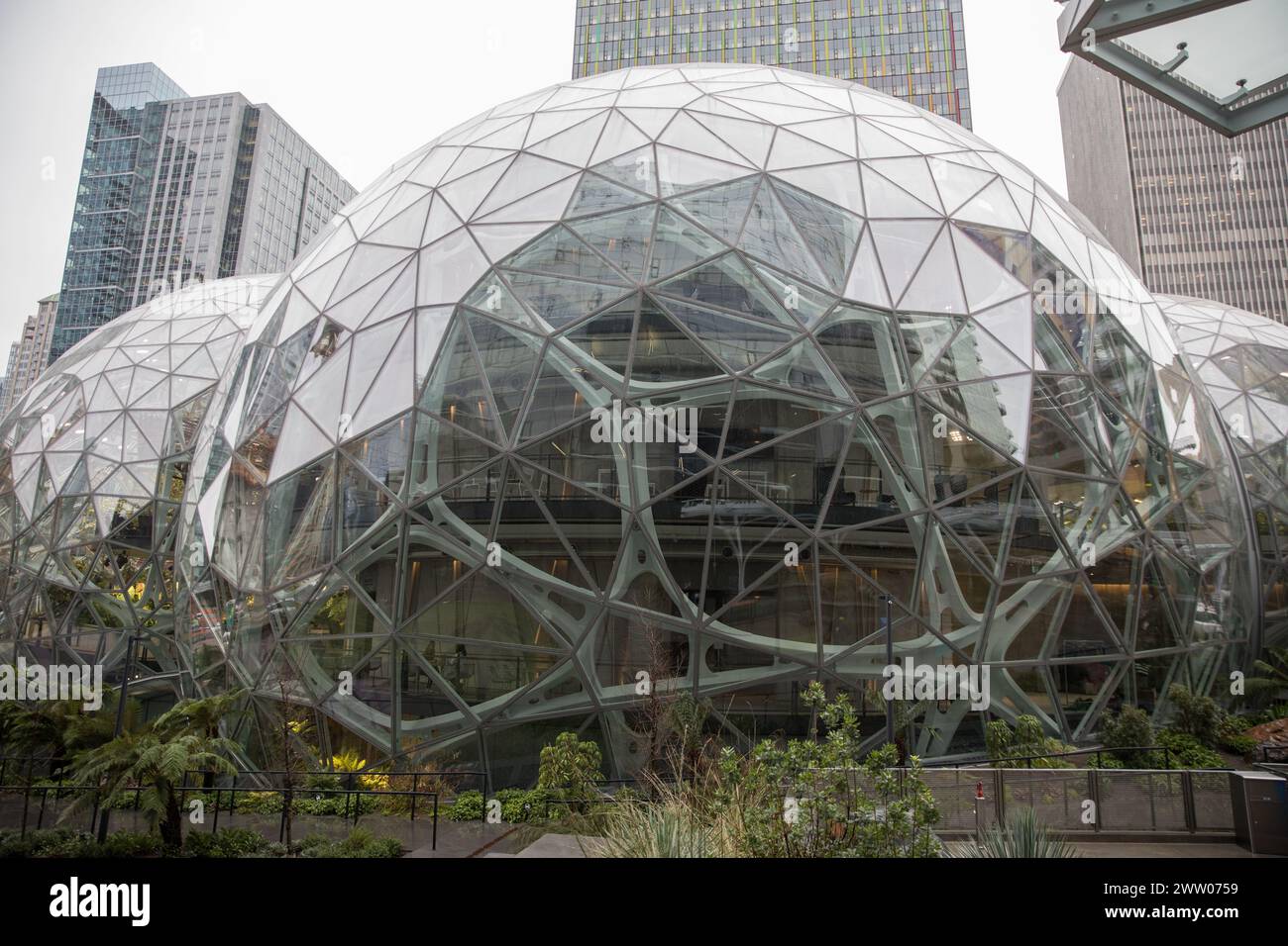 Amazon Spheres in Seattle Washington Stock Photo - Alamy