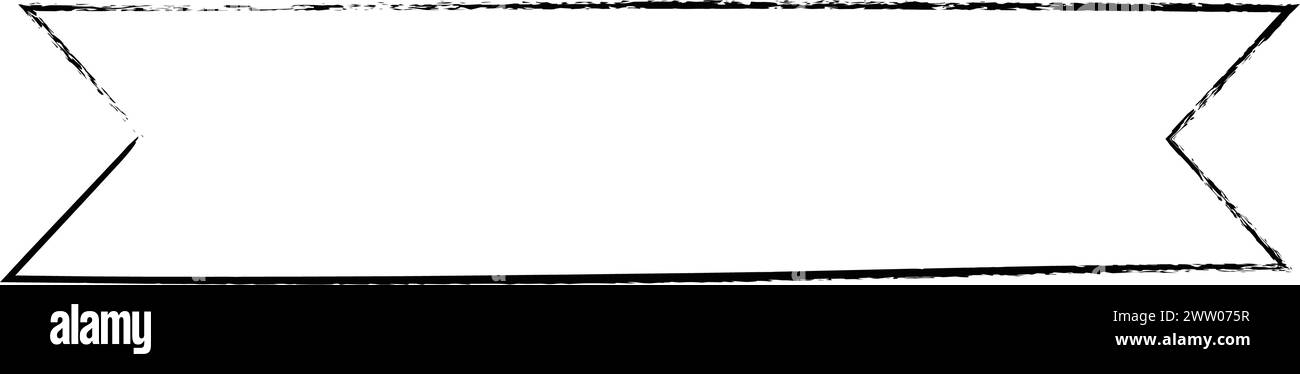 Ribbon banner, abstract rectangle label frame border in grunge texture ...