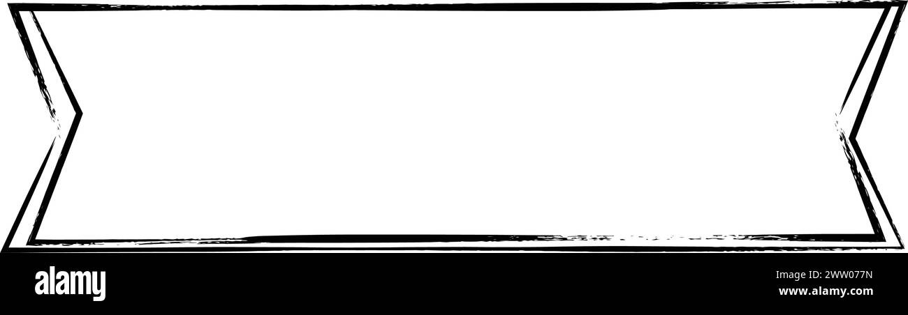 Ribbon banner, abstract rectangle label frame border in grunge texture ...