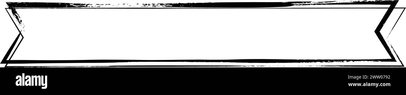 Ribbon banner, abstract rectangle label frame border in grunge texture ...