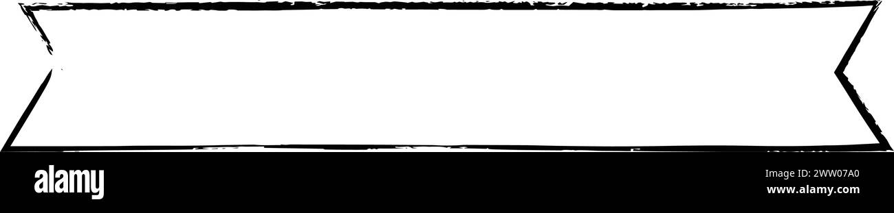 Ribbon banner, abstract rectangle label frame border in grunge texture ...