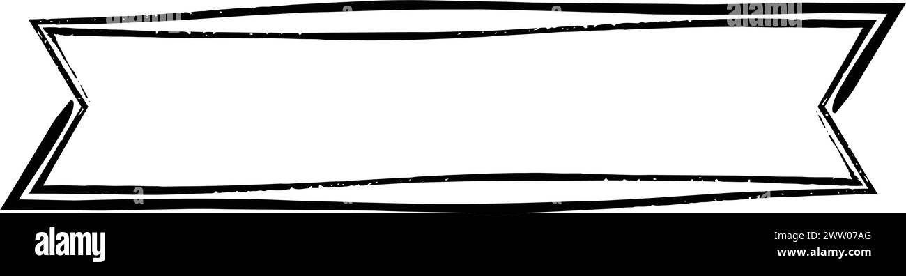 Ribbon banner, abstract rectangle label frame border in grunge texture ...
