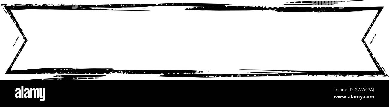 Ribbon banner, abstract rectangle label frame border in grunge texture ...