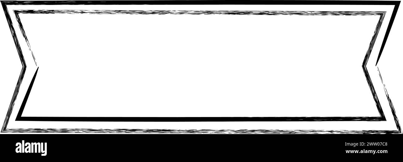 Ribbon banner, abstract rectangle label frame border in grunge texture ...