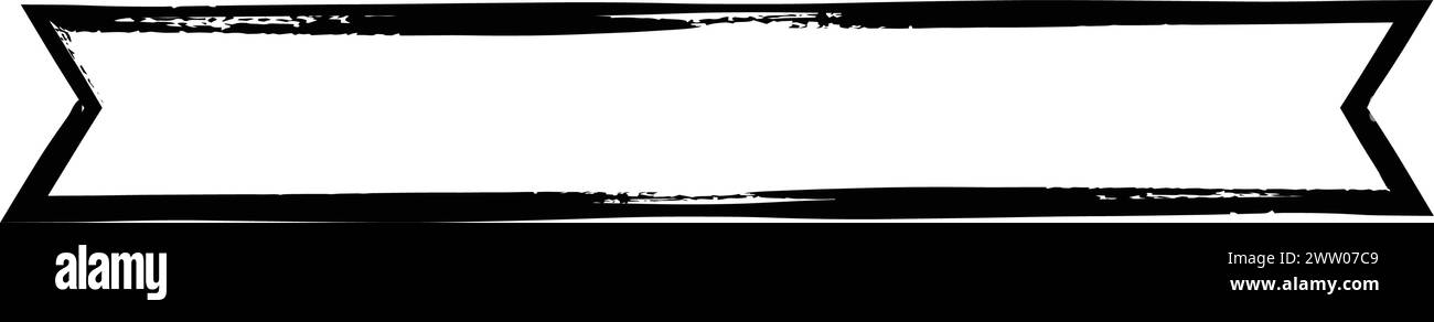 Ribbon banner, abstract rectangle label frame border in grunge texture ...