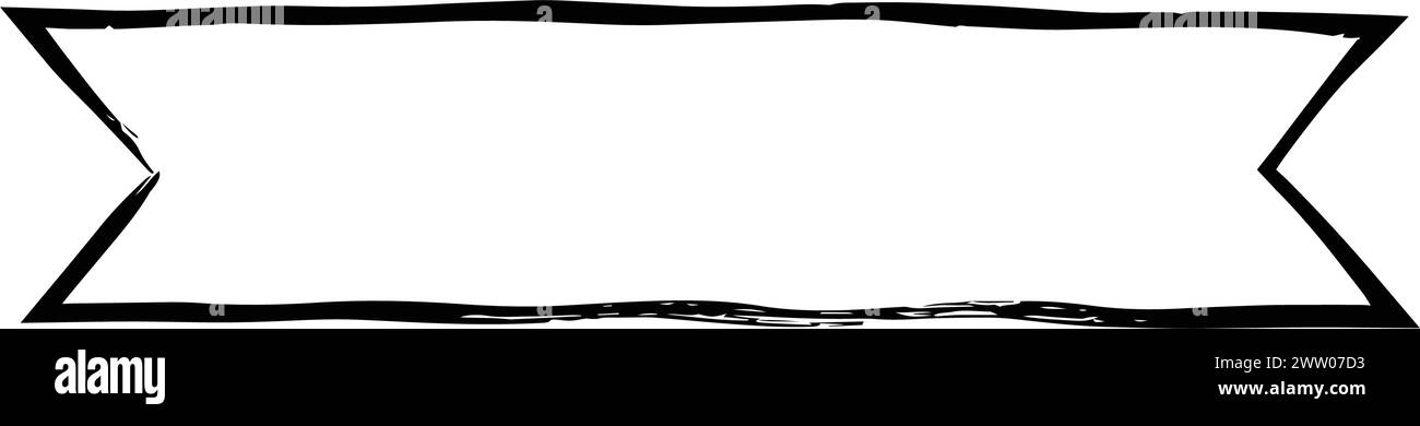 Ribbon banner, abstract rectangle label frame border in grunge texture ...