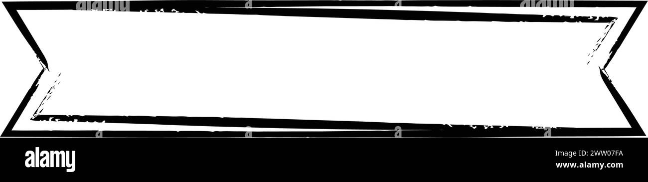 Ribbon banner, abstract rectangle label frame border in grunge texture ...