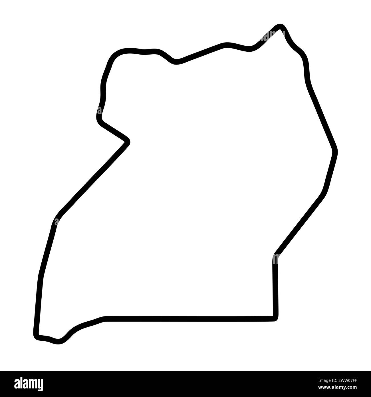 Uganda vector map Black and White Stock Photos & Images - Alamy