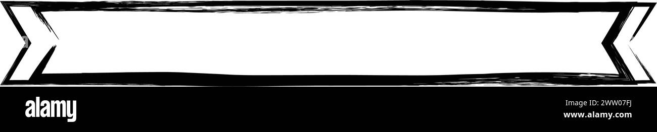 Ribbon banner, abstract rectangle label frame border in grunge texture ...