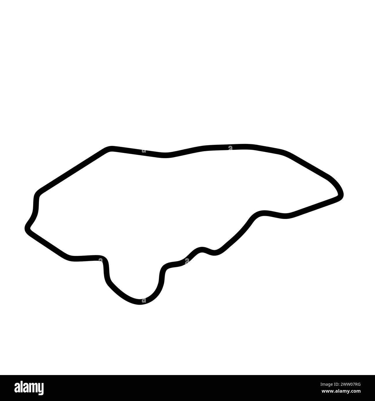 Honduras country simplified map. Thick black outline contour. Simple ...