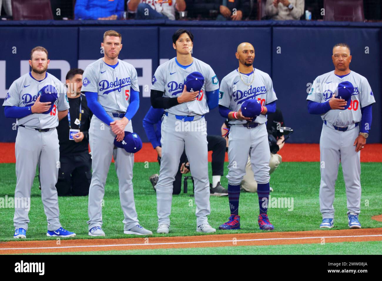 Gocheok Sky Dome, Seoul, South Korea. 20th Mar, 2024. (L-R) Max Muncy, Freddie Freeman, Shohei ...