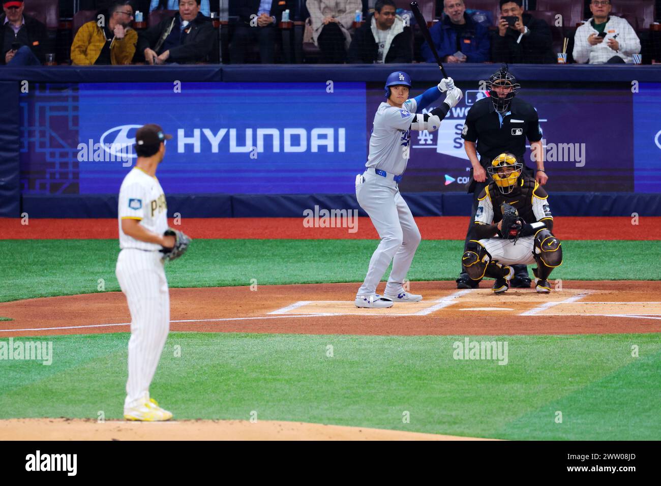 Gocheok Sky Dome, Seoul, South Korea. 20th Mar, 2024. (L-R) Yu Darvish (Padres), Shohei Ohtani ...