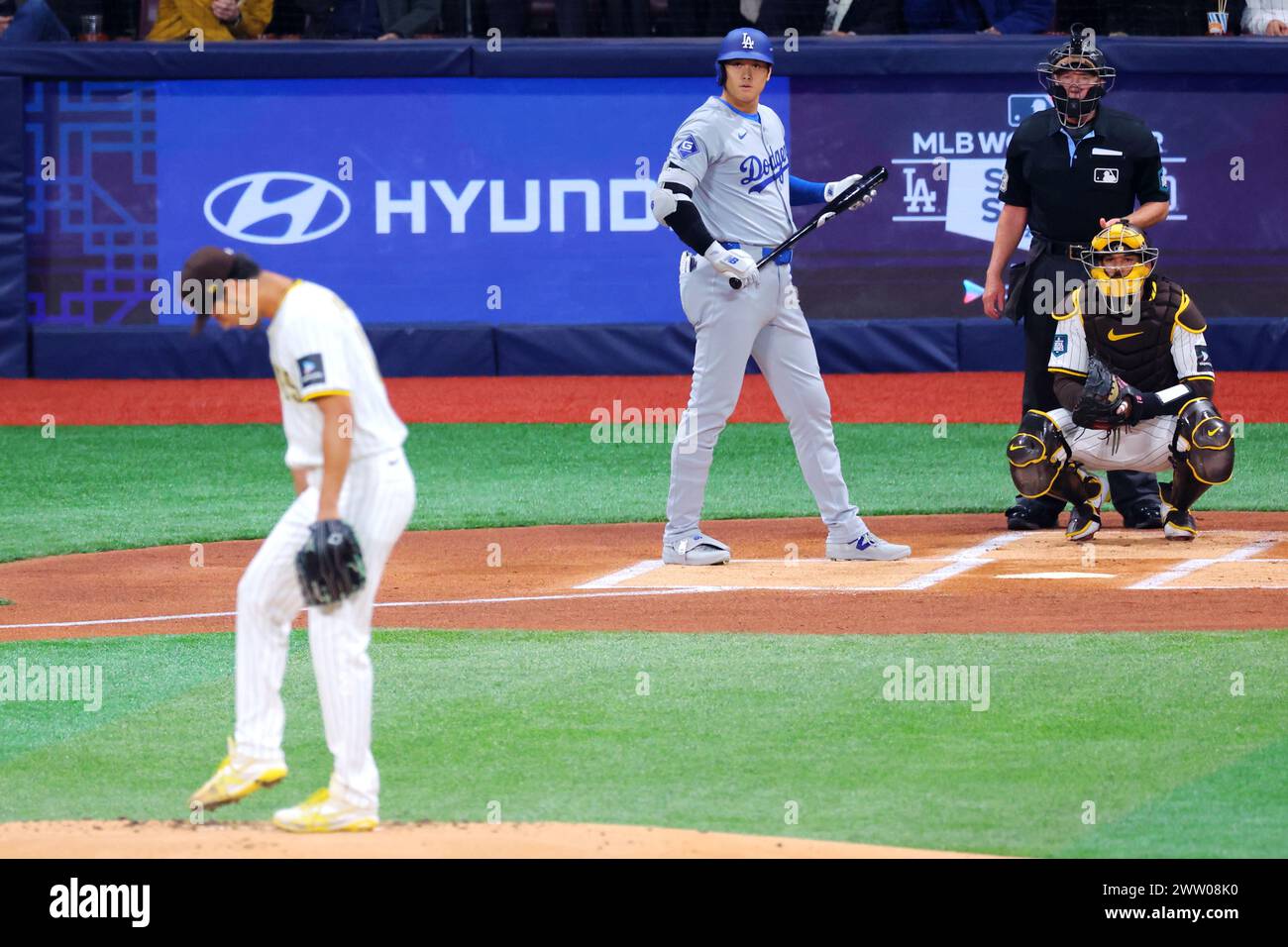 Gocheok Sky Dome, Seoul, South Korea. 20th Mar, 2024. (L-R) Yu Darvish (Padres), Shohei Ohtani ...