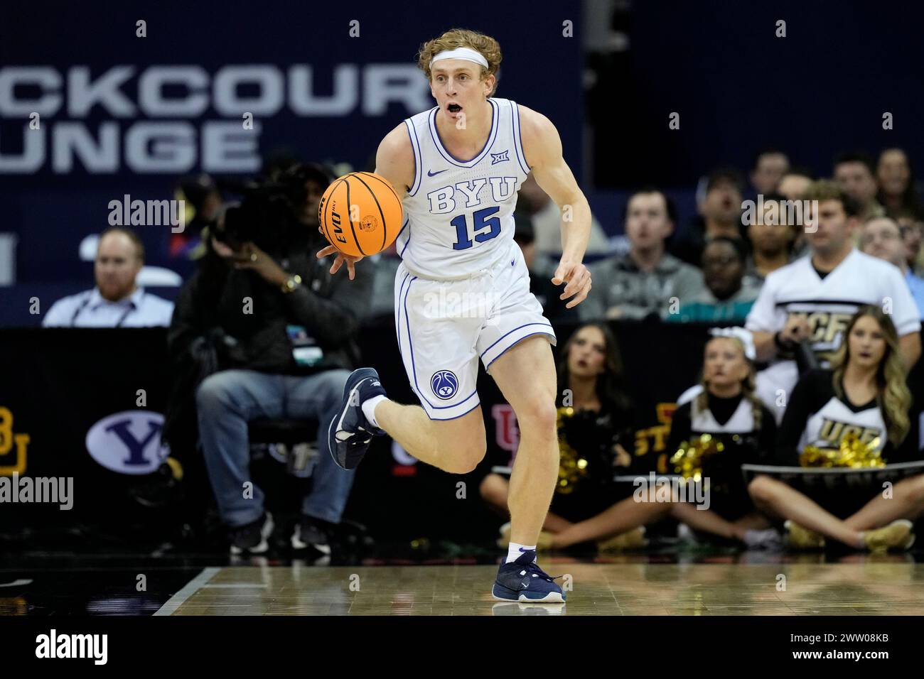 BYU guard Richie Saunders drives during the first half of an NCAA ...