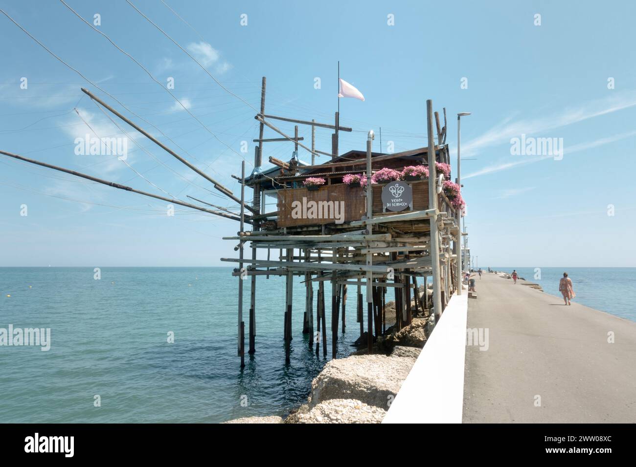 Trabocchi coast. View of the Trabocco Punta le Morge, Ancient fishing ...