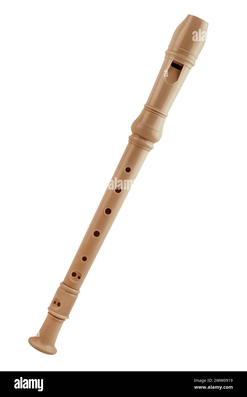 Recorder Flute isolated on white background Stock Photo - Alamy