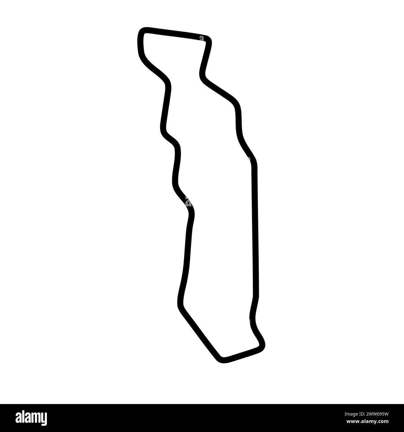 Togo country simplified map. Thick black outline contour. Simple vector ...