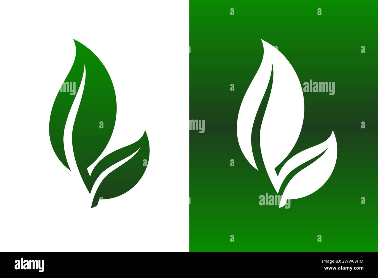 Solid green leaves Stock Vector Images - Alamy