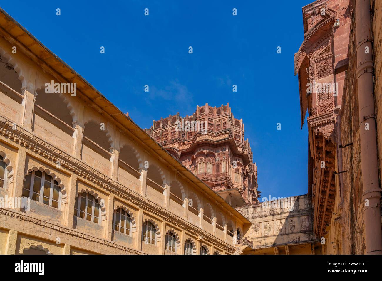 Detail from the architecture of Mehrangarh Fort in Jodhpur, India ...