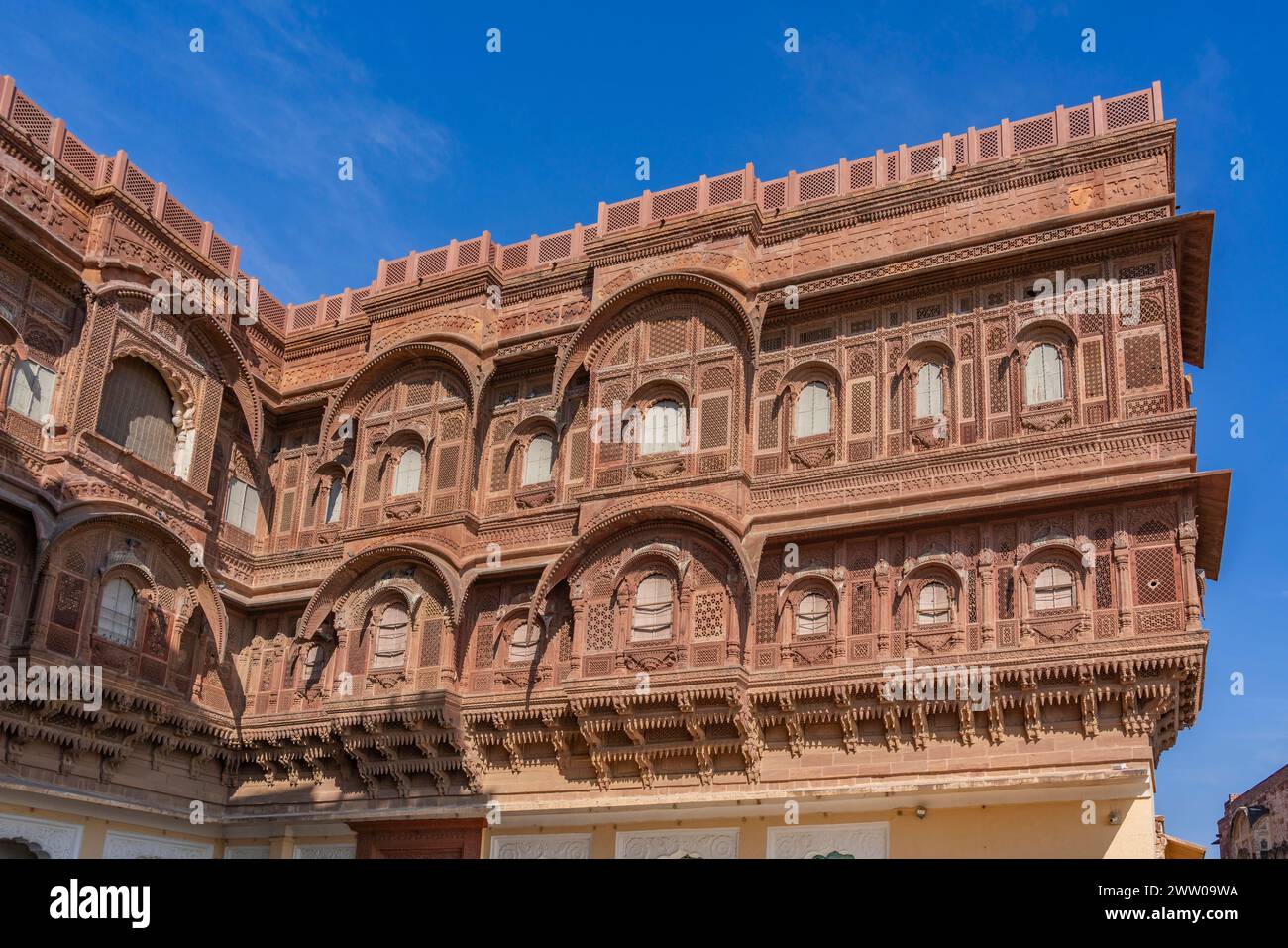 Detail from the architecture of Mehrangarh Fort in Jodhpur, India ...