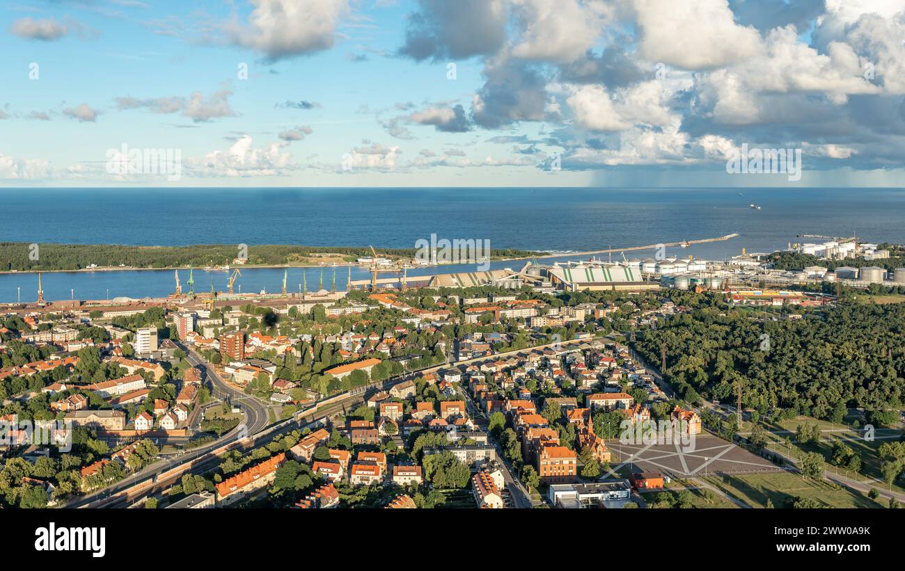 The port of Klaipeda from above, the gate of the Baltic Sea and the old ...
