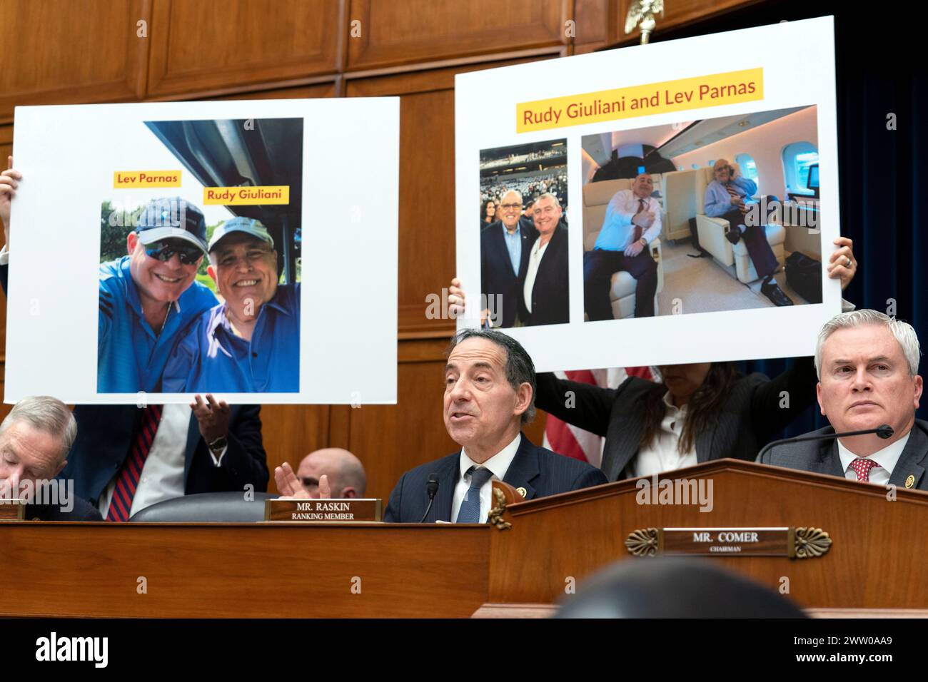 Rep. Jamie Raskin, D-Md., left, the ranking member, speaks during the ...