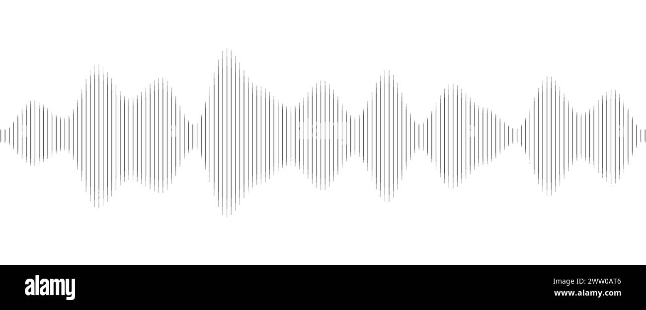 Seamless sound wave pattern. Audio waveform for radio, podcast, music ...