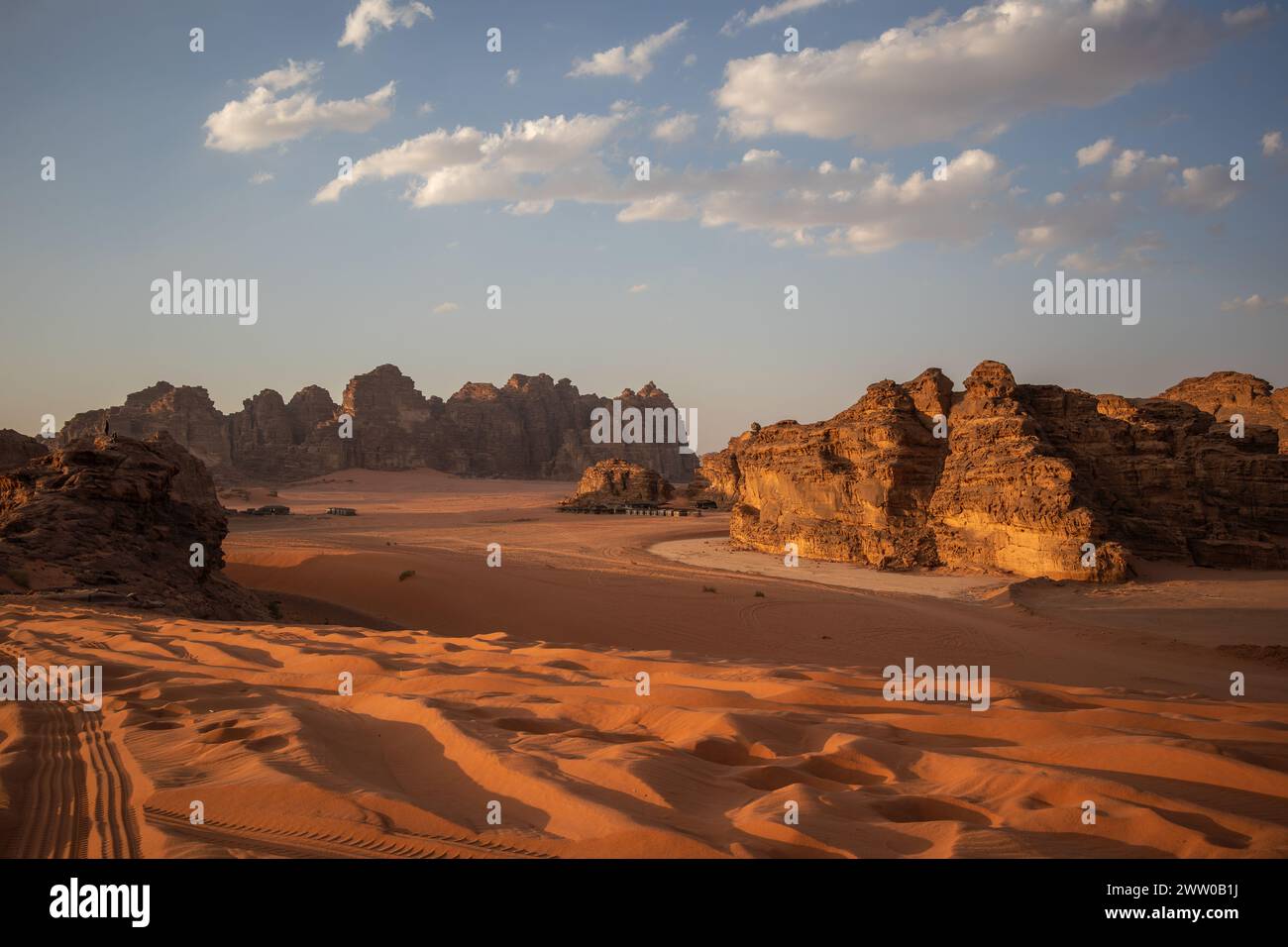 Breathtaking Scenery of Wadi Rum during Golden Hour. Desert Landscape ...