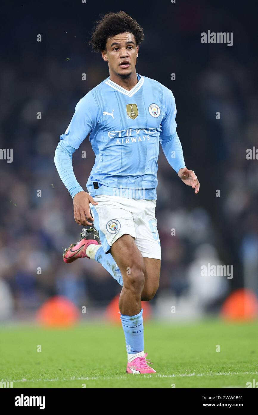 Oscar Bobb of Manchester City during the UEFA Champions League Round of ...