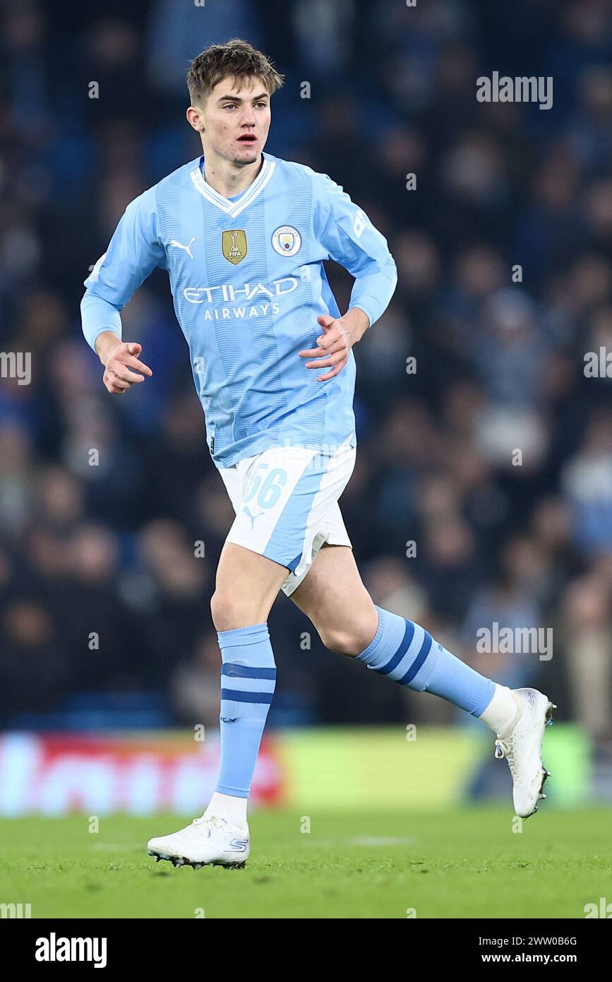 Jacob Wright of Manchester City during the UEFA Champions League Round ...