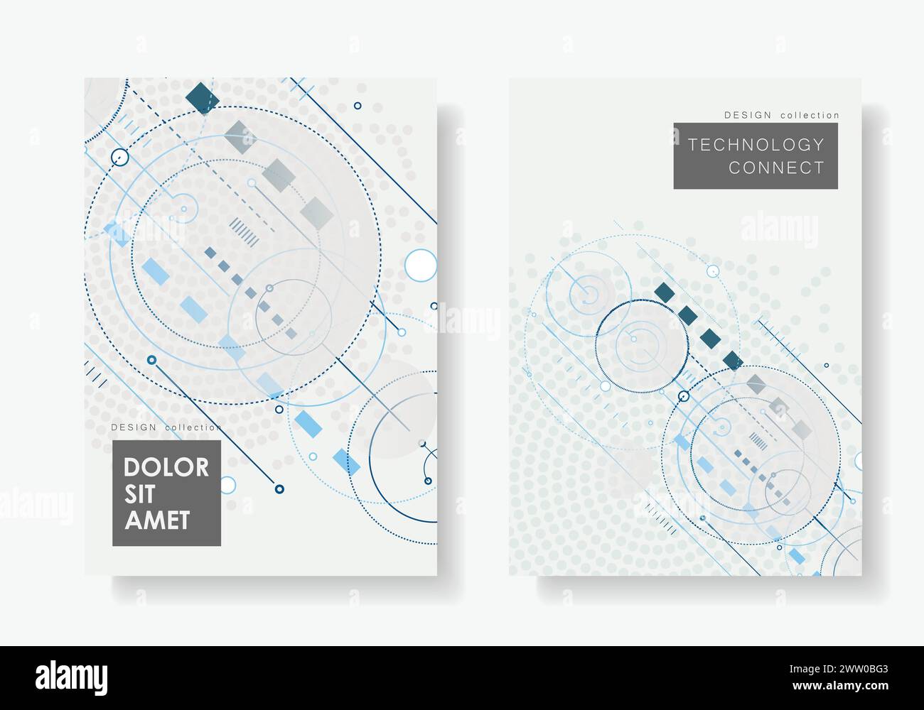 Arrow communication dynamic interface. Circles and lines and squares ...
