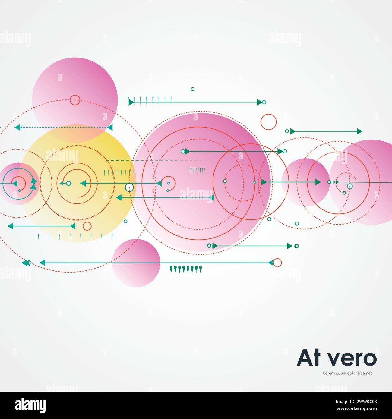 Vector Circles Abstract Design Connect Background Pattern With Dots And Lines And Arrows