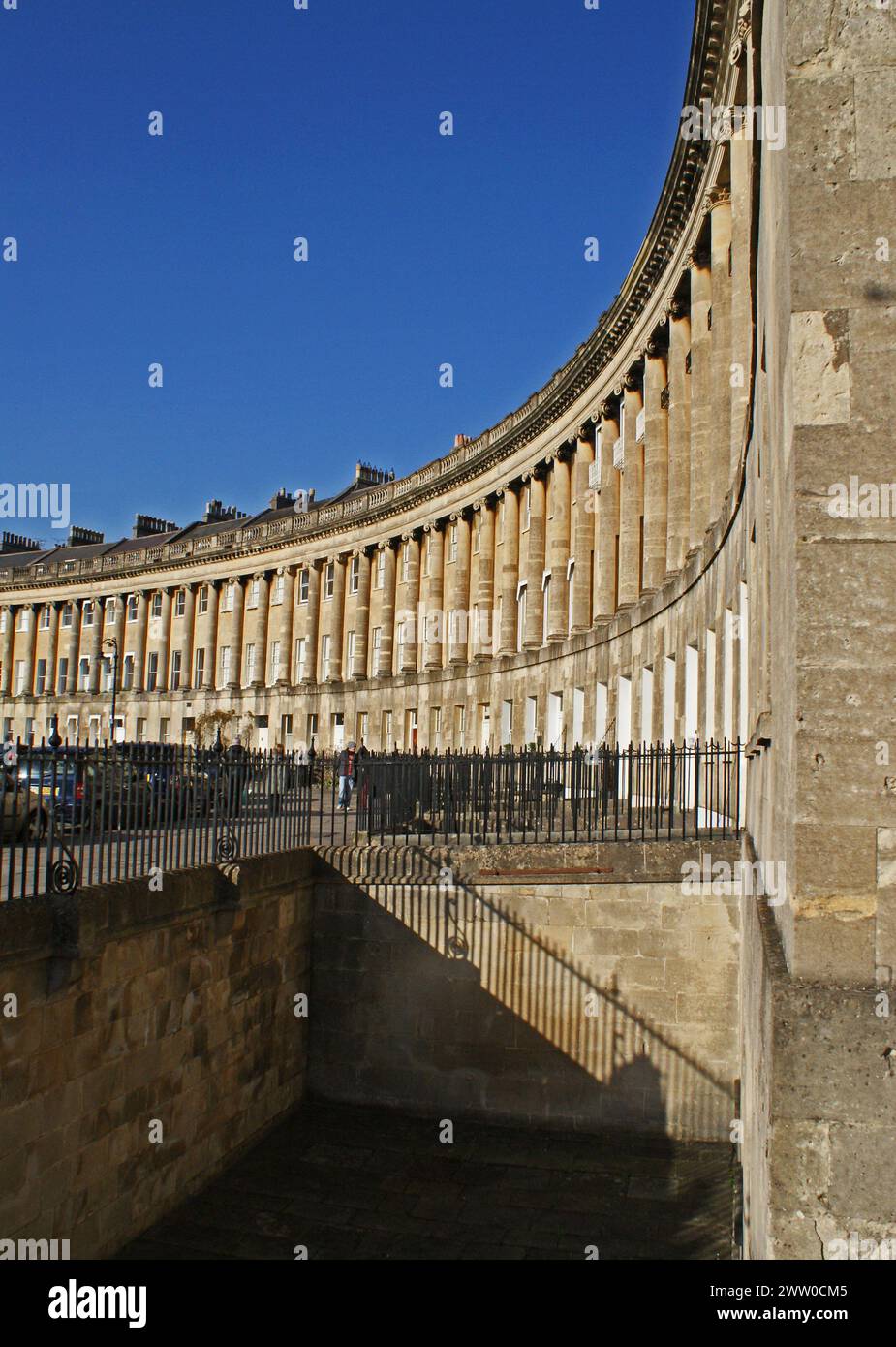 a view of the Bath Crescent, showing the curve of the terrace perfectly ...