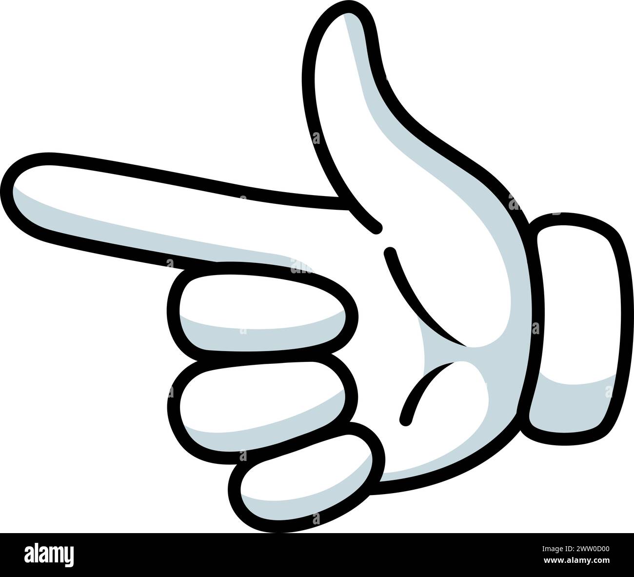 Left pointing finger in white glove. Retro comic hand Stock Vector ...