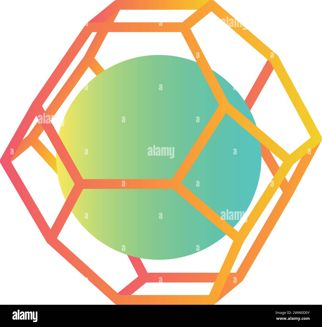 Chemical structure logo. Colorful hexagonal grid cell Stock Vector Image & Art - Alamy