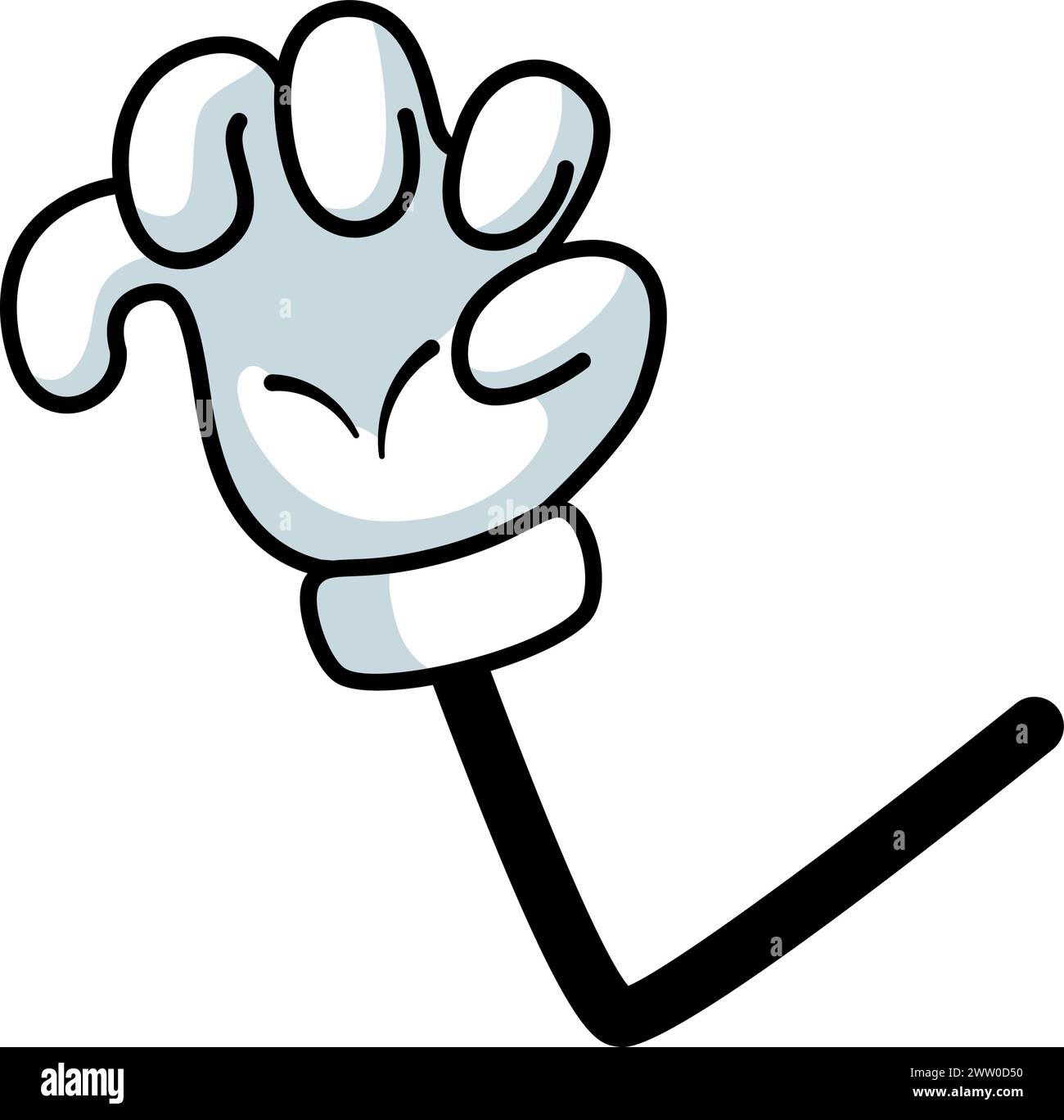 Grabbing hand in white glove. Vintage cartoon style Stock Vector Image ...