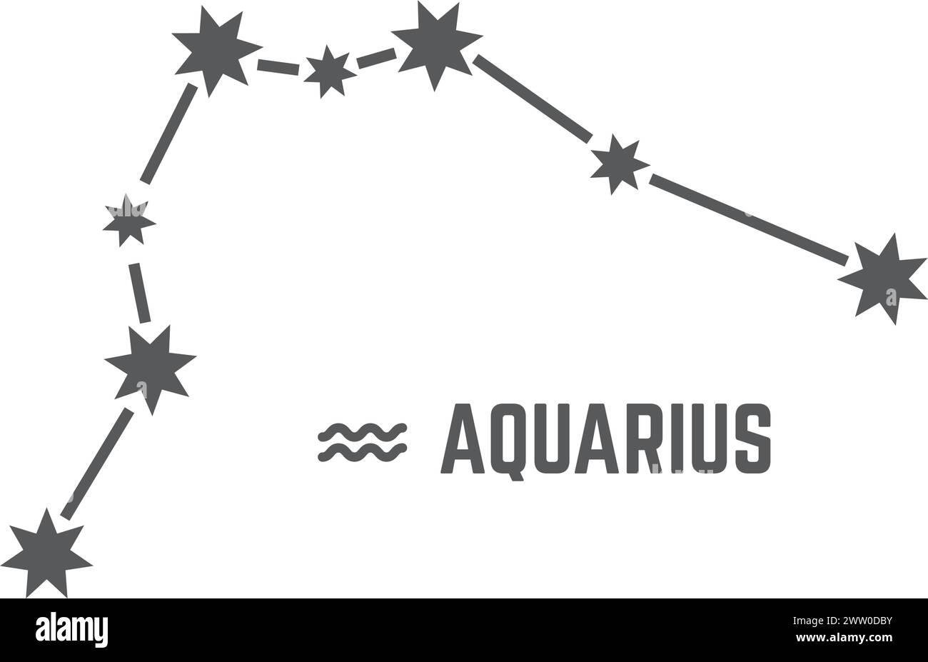 Aquarius constellation. Space galaxy stars. Stellar symbol Stock Vector ...