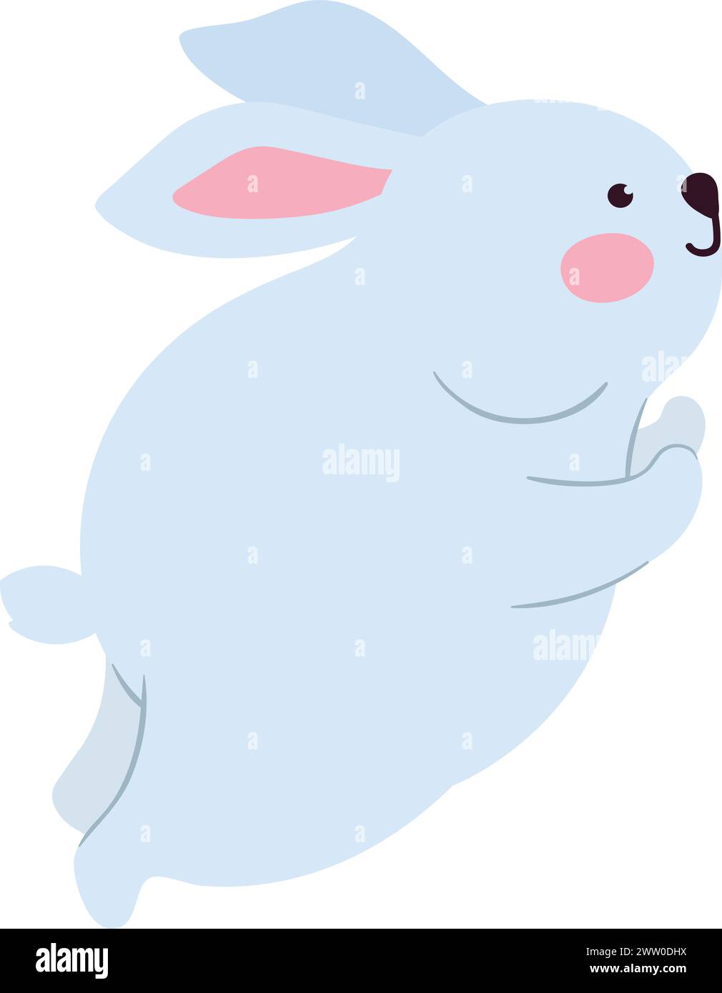 Bunny jump in air. Happy cute animal joy Stock Vector Image & Art - Alamy