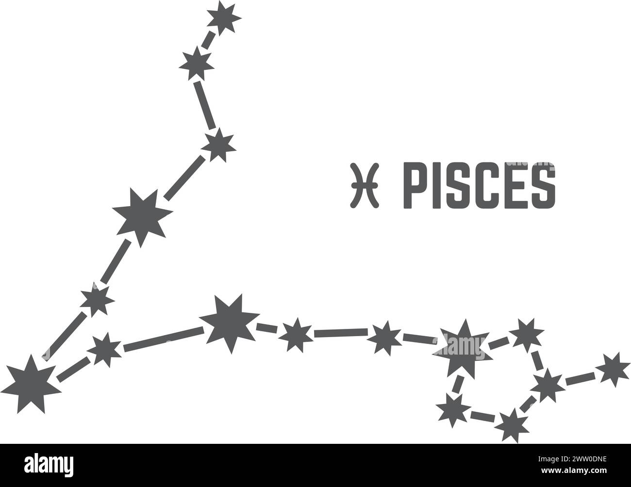 Pisces constellation. Astrological sign. Ancient zodiac stars Stock ...