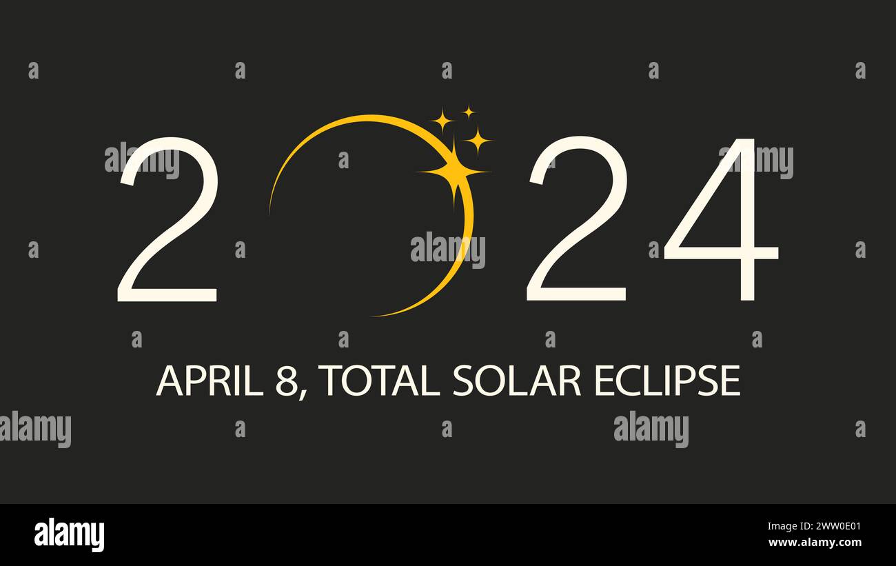 Total solar eclipse 2024 banner vector illustration Stock Vector Image ...