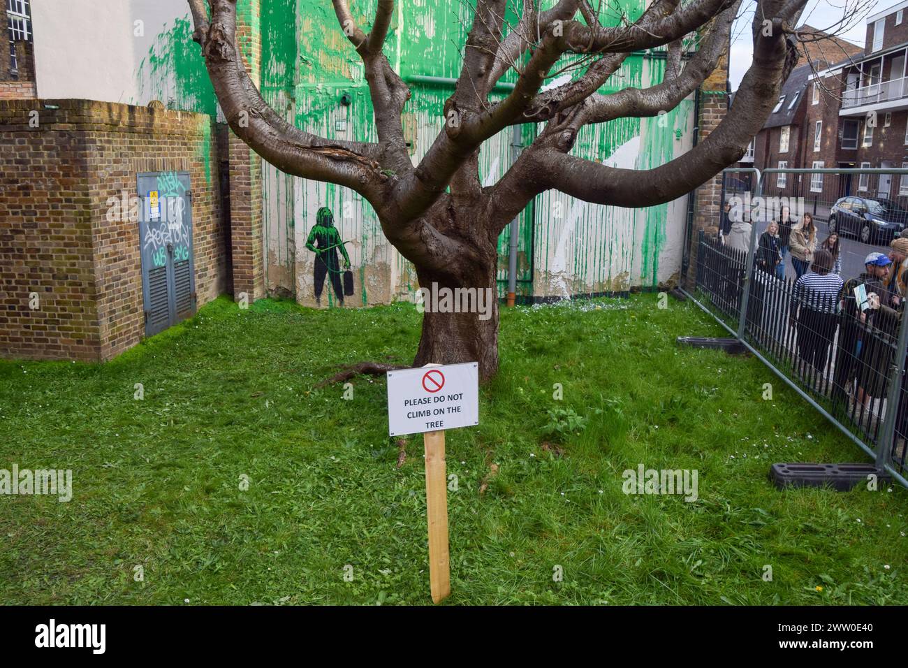 London, UK. 20th March 2024. The new “tree” mural by street artist ...