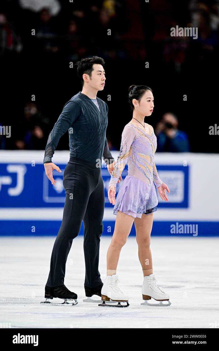 Cheng PENG & Lei WANG (CHN), during Pairs Short Program, at the ISU ...