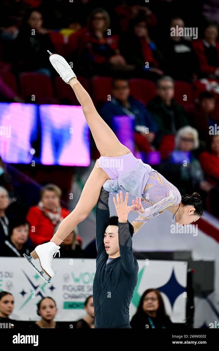 Cheng PENG & Lei WANG (CHN), during Pairs Short Program, at the ISU ...