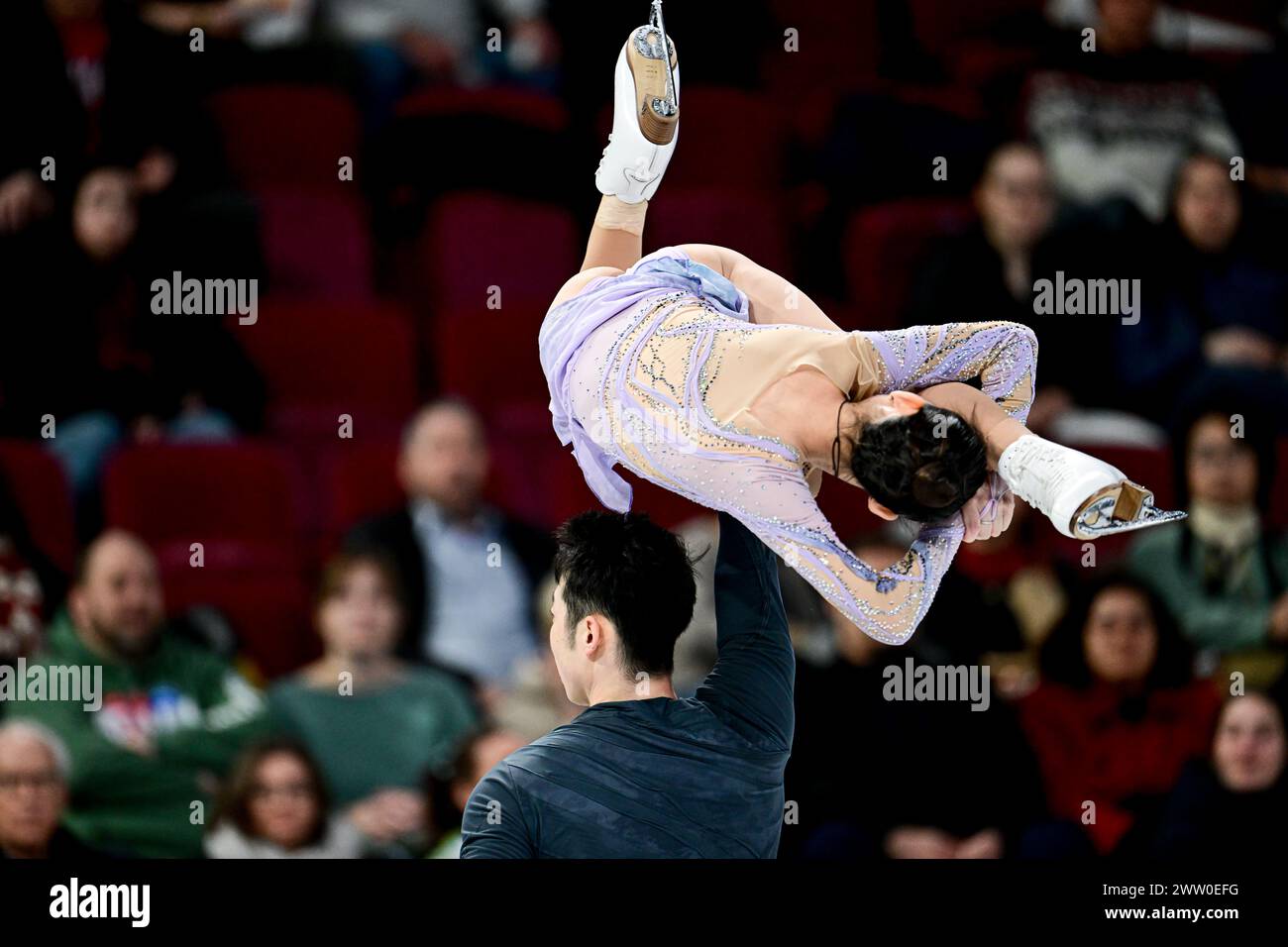 Cheng PENG & Lei WANG (CHN), during Pairs Short Program, at the ISU ...