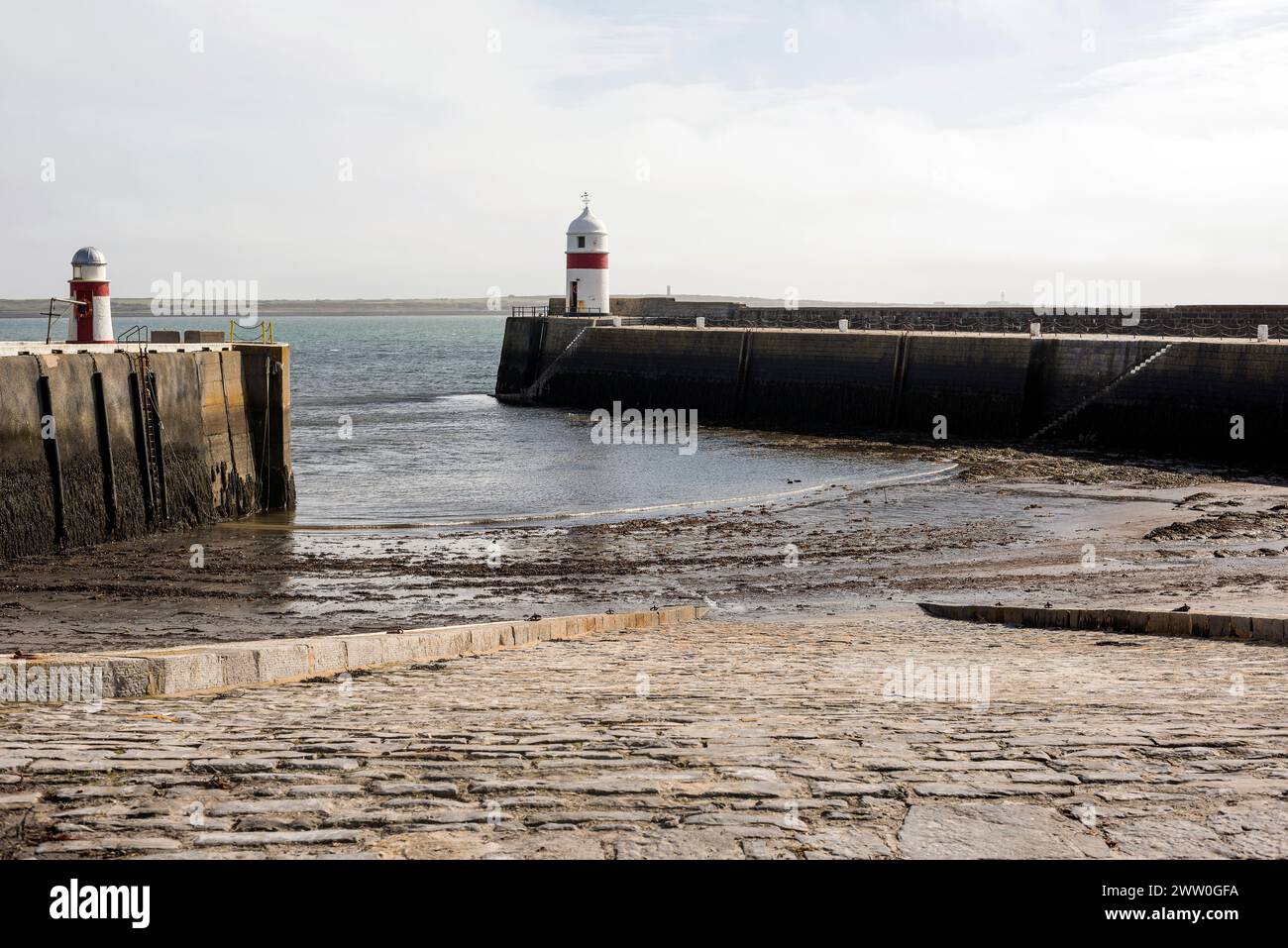 Outer Harbour and slipway, Castletown, Isle of Man Stock Photo - Alamy